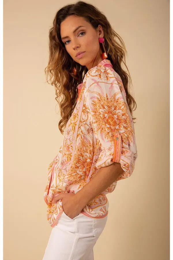 Hale Bob Ryleigh Silk Top - Blue