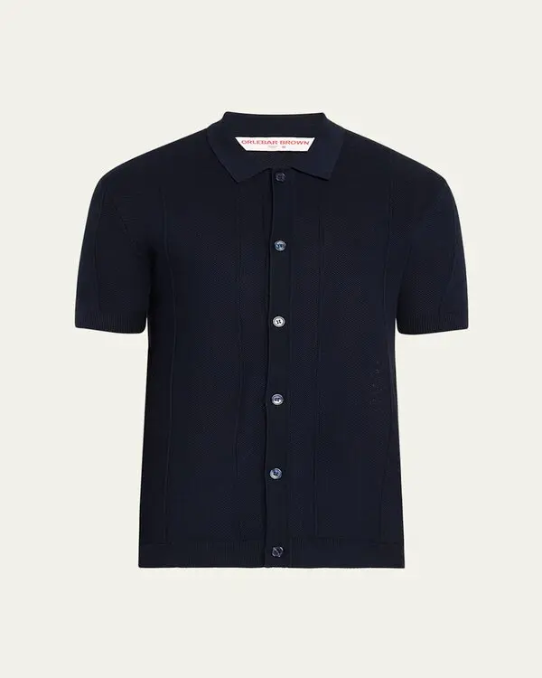 Orlebar Brown Tiernan Mercerized Pique Button-down Shirt