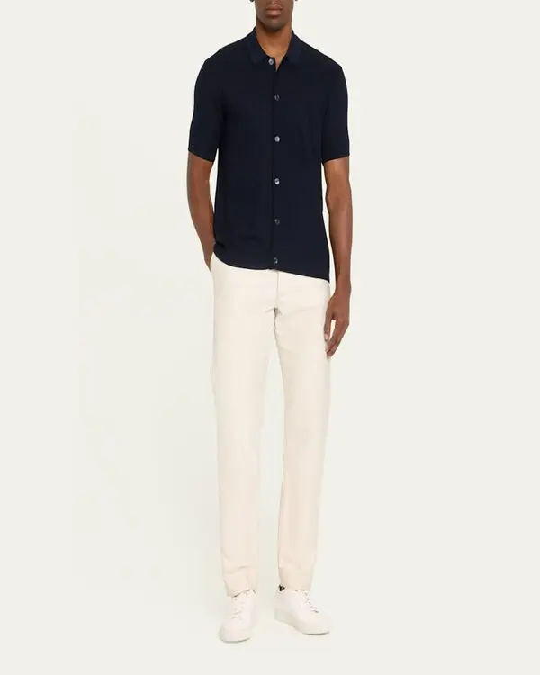 Orlebar Brown Tiernan Mercerized Pique Button-down Shirt