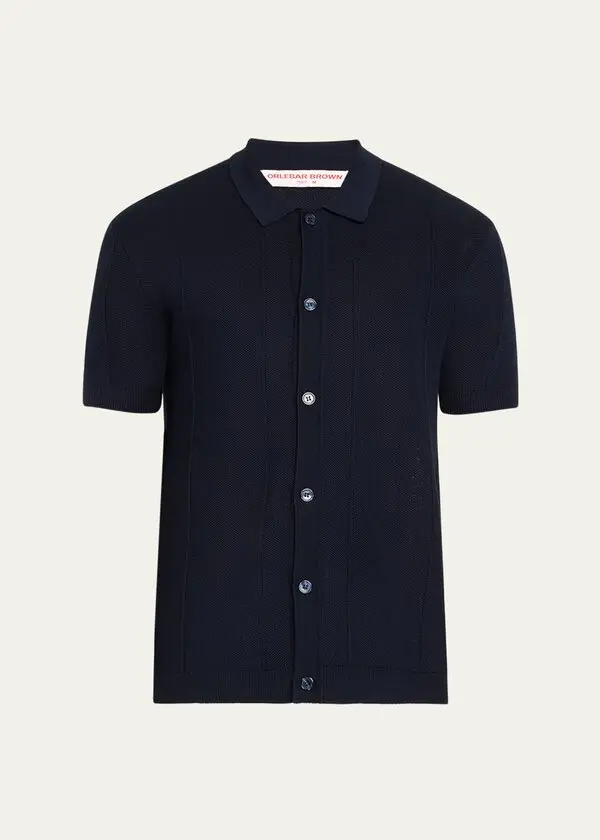 Orlebar Brown Tiernan Mercerized Pique Button-down Shirt