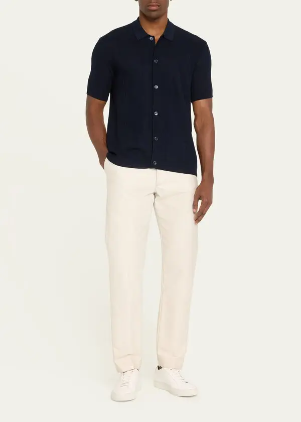 Orlebar Brown Tiernan Mercerized Pique Button-down Shirt