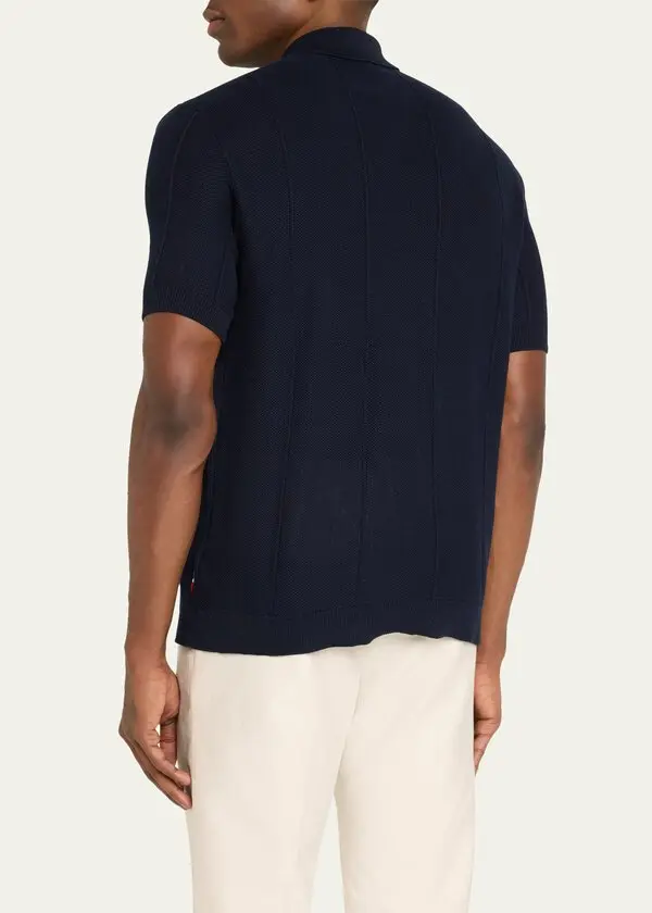 Orlebar Brown Tiernan Mercerized Pique Button-down Shirt