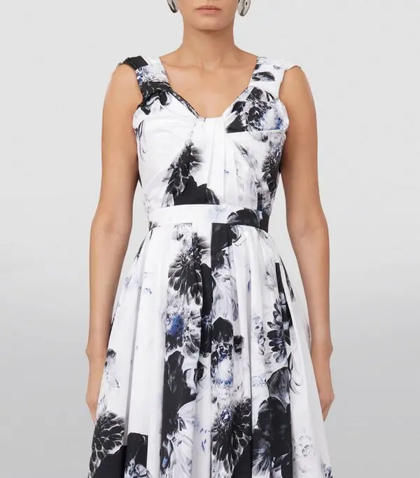 Alexander McQueen Chiaroscuro Print Midi Dress