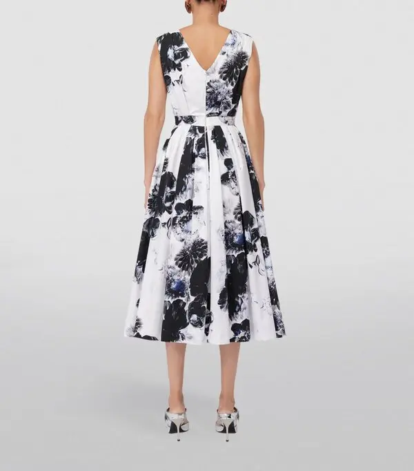 Alexander McQueen Chiaroscuro Print Midi Dress