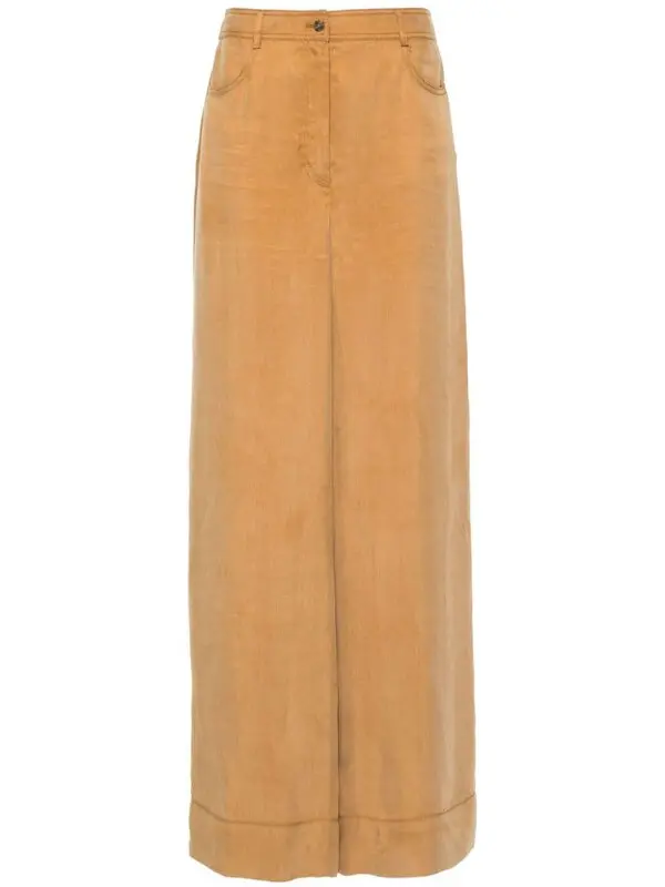 Alberta Ferretti Twill Wide Leg Trousers