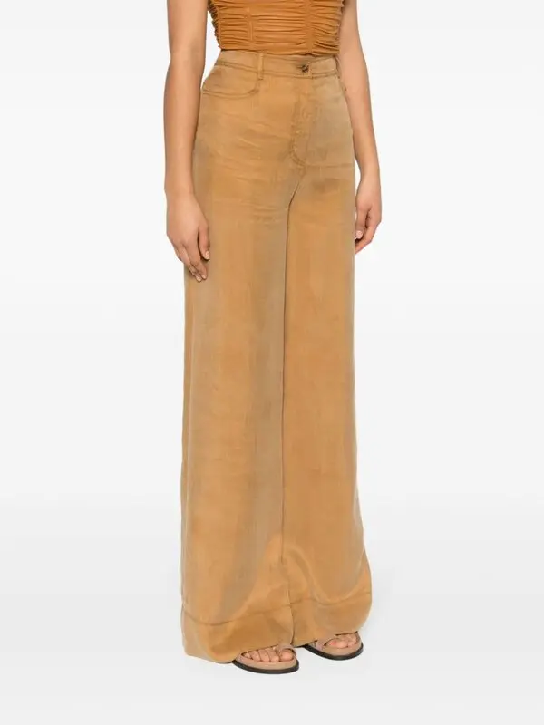 Alberta Ferretti Twill Wide Leg Trousers