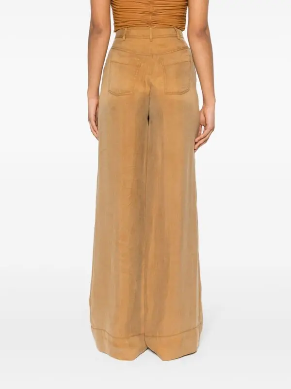 Alberta Ferretti Twill Wide Leg Trousers