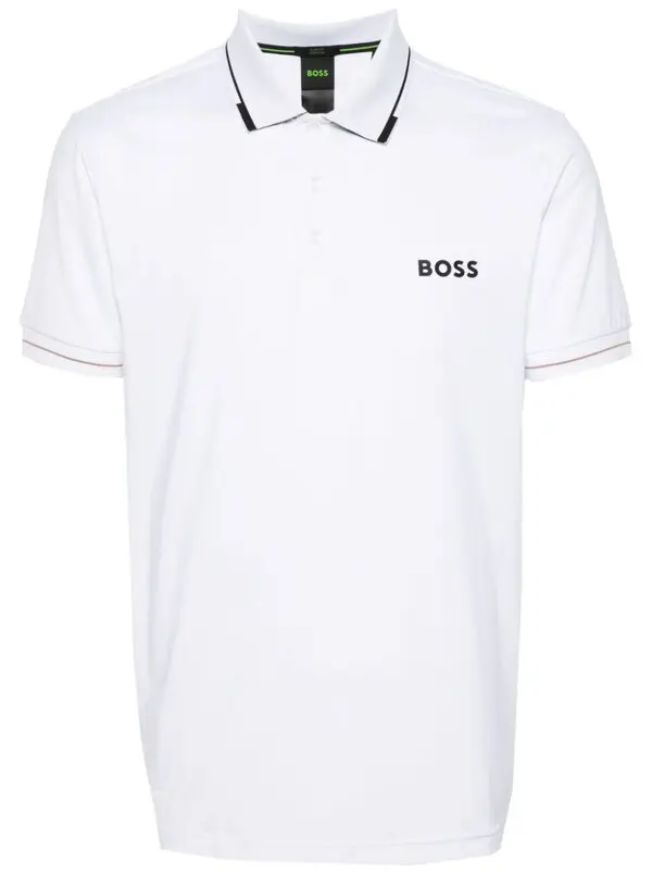 BOSS Logo-print Polo Shirt - White