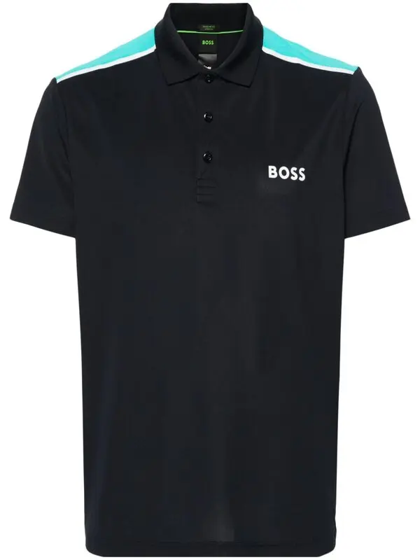 BOSS Logo-print Polo Shirt - Blue