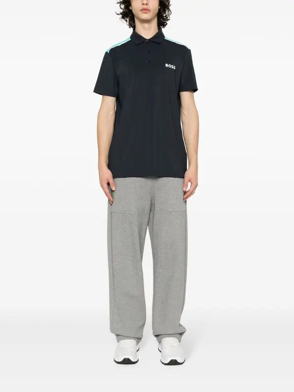 BOSS Logo-print Polo Shirt - Blue
