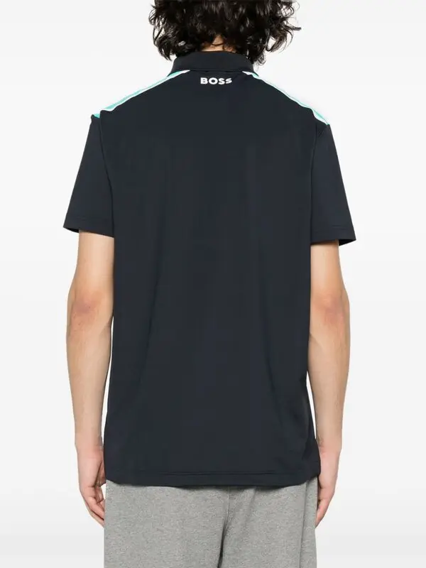 BOSS Logo-print Polo Shirt - Blue