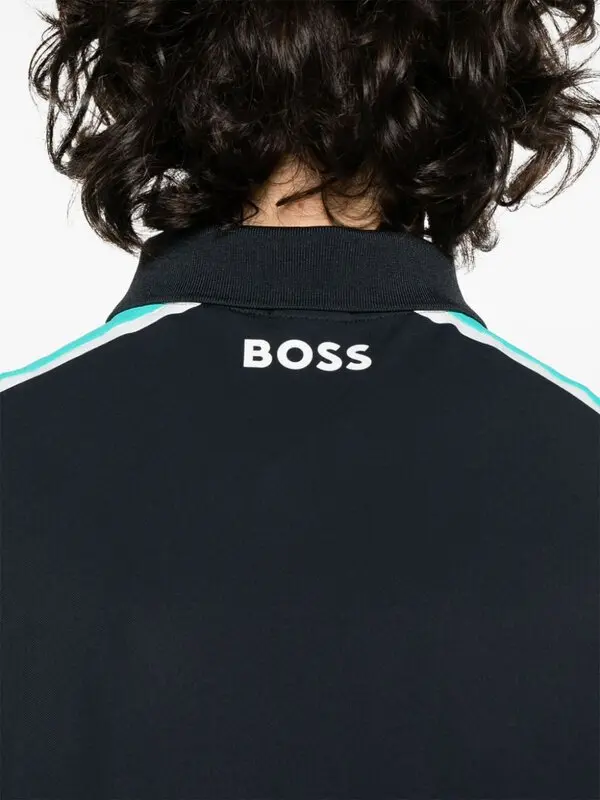 BOSS Logo-print Polo Shirt - Blue