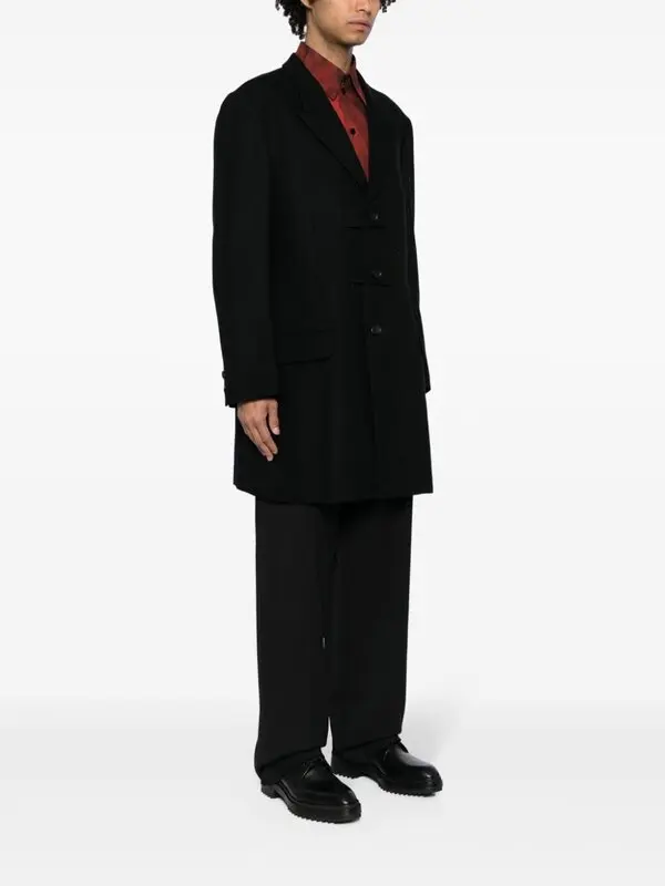 Yohji Yamamoto Single-breasted Wool Coat