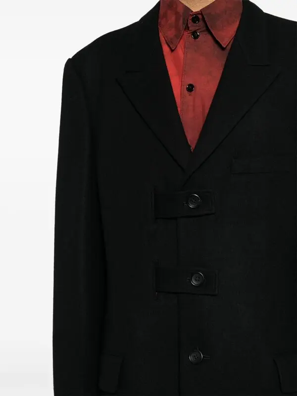 Yohji Yamamoto Single-breasted Wool Coat