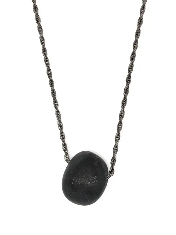 Yohji Yamamoto Nomad Stone-pendant Chain Necklace - Grey