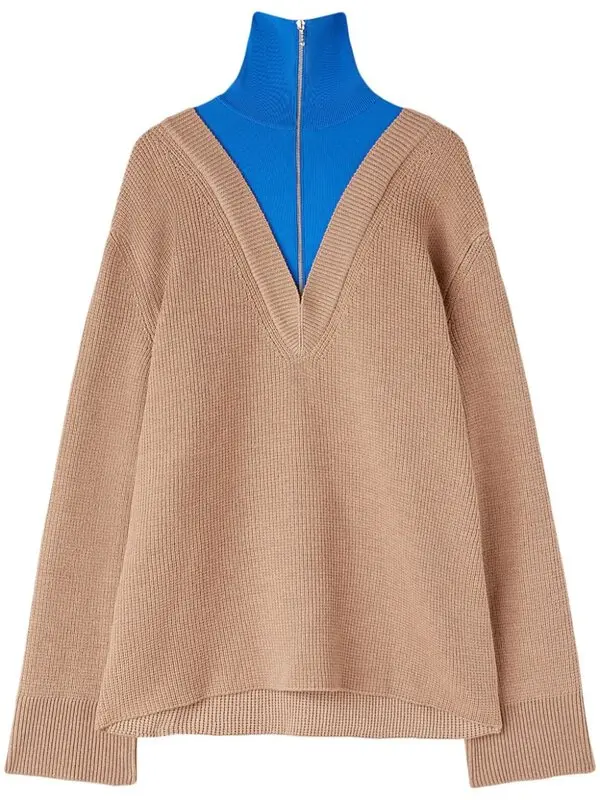 JIL SANDER Layered Wool-blend Jumper - Neutrals