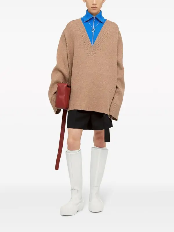 JIL SANDER Layered Wool-blend Jumper - Neutrals
