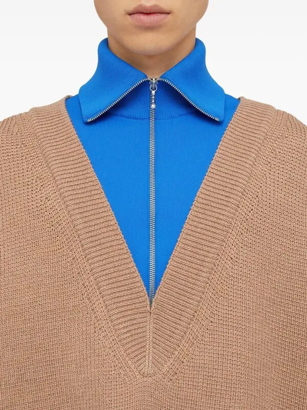 JIL SANDER Layered Wool-blend Jumper - Neutrals