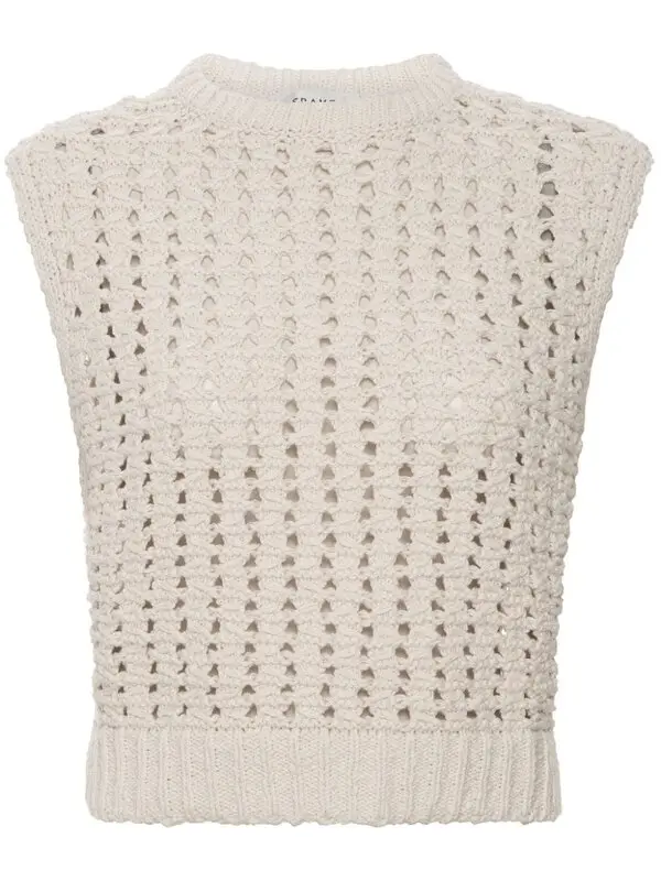 FRAME Tape-yarn Cotton Sweater Vest