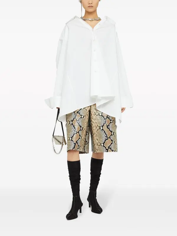 JIL SANDER Python-effect Leather Bermuda Shorts