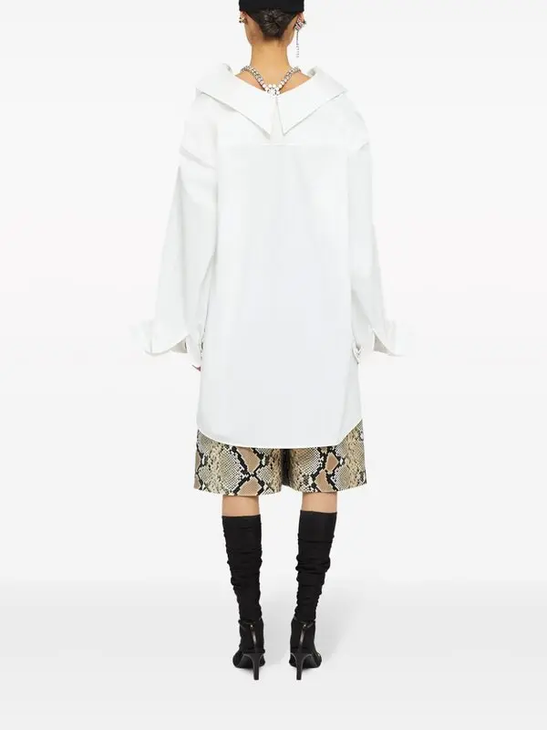 JIL SANDER Python-effect Leather Bermuda Shorts