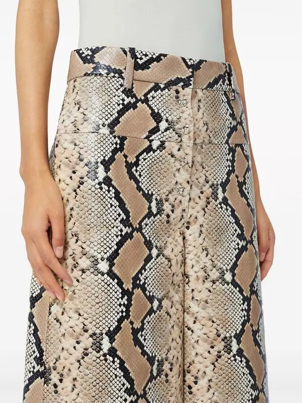 JIL SANDER Python-effect Leather Bermuda Shorts