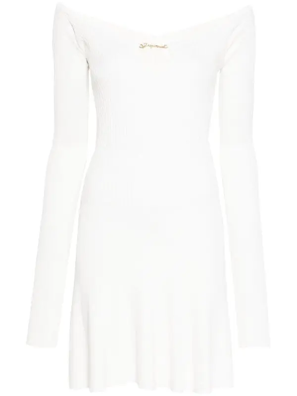 Jacquemus La Robe Ribbed Minidress - White