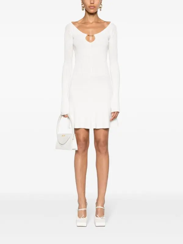 Jacquemus La Robe Ribbed Minidress - White
