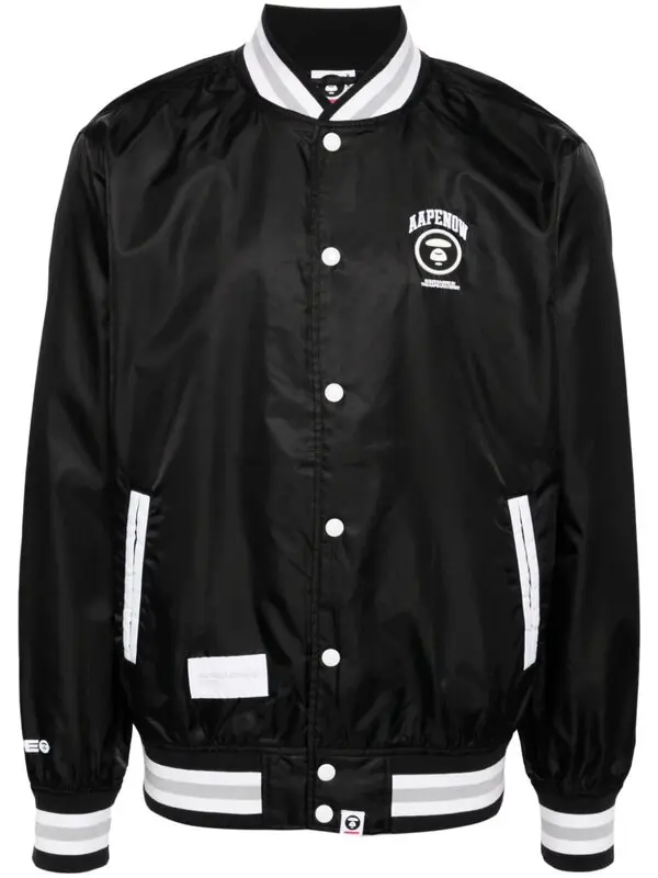 AAPE BY *A BATHING APE Stripe-trim Bomber Jacket - Black