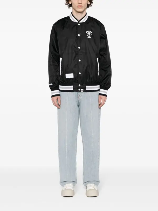 AAPE BY *A BATHING APE Stripe-trim Bomber Jacket - Black