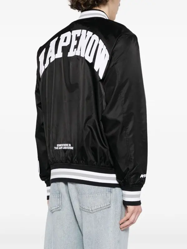 AAPE BY *A BATHING APE Stripe-trim Bomber Jacket - Black