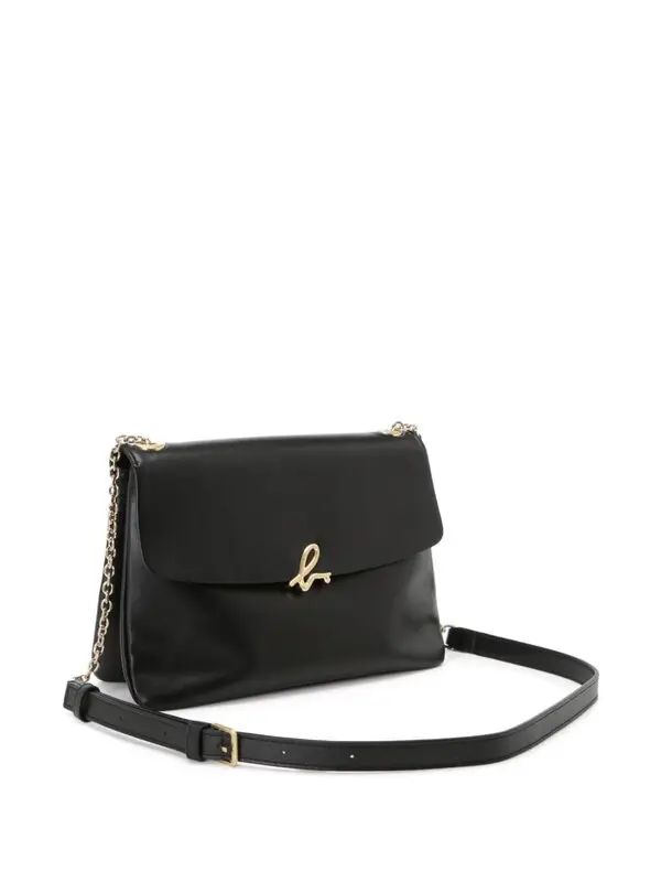 Agnes B. Logo-Clasp Leather Crossbody Bag In Black - 50% Off