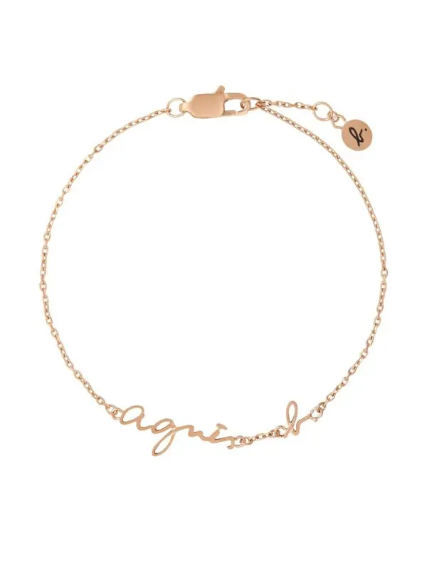 AGNÈS B. Logo-plaque Gold-plated Bracelet - Pink