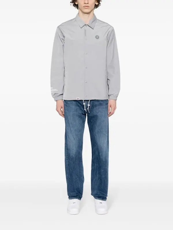 AAPE BY *A BATHING APE Logo-appliqué Shirt Jacket - Grey