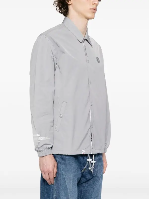 AAPE BY *A BATHING APE Logo-appliqué Shirt Jacket - Grey