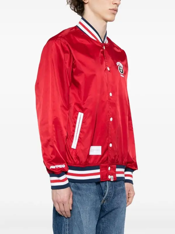 AAPE BY *A BATHING APE Stripe-trim Bomber Jacket - Red