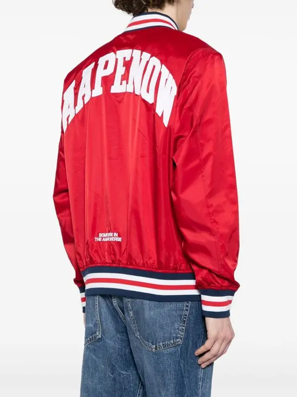 AAPE BY *A BATHING APE Stripe-trim Bomber Jacket - Red