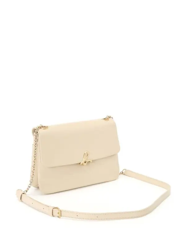 AGNES B. Logo-clasp Leather Crossbody Bag - Neutrals