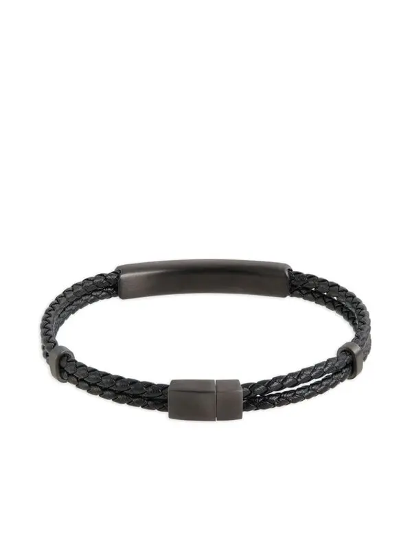 AGNÈS B. Logo-engraved Braided Leather Bracelet