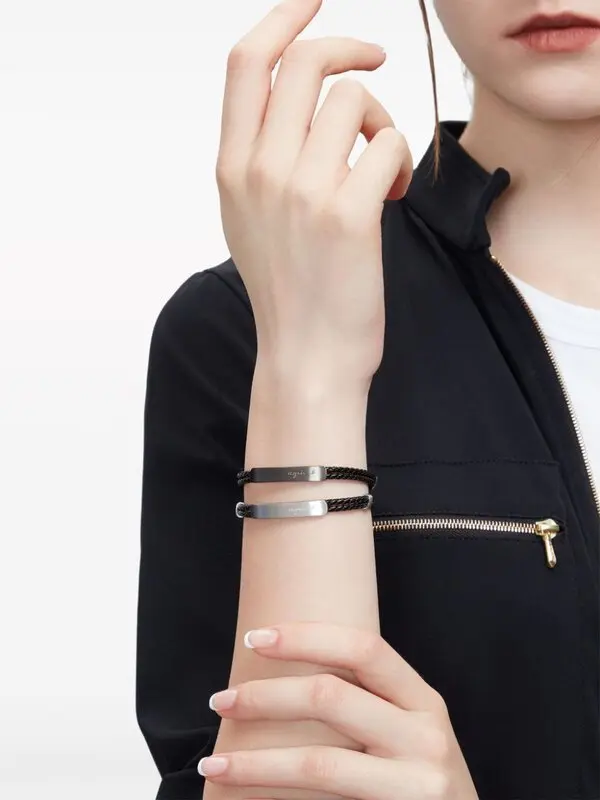 AGNÈS B. Logo-engraved Braided Leather Bracelet