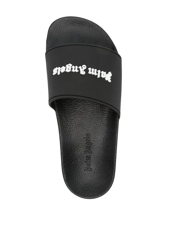 Palm Angels Logo-embossed Slides - Black