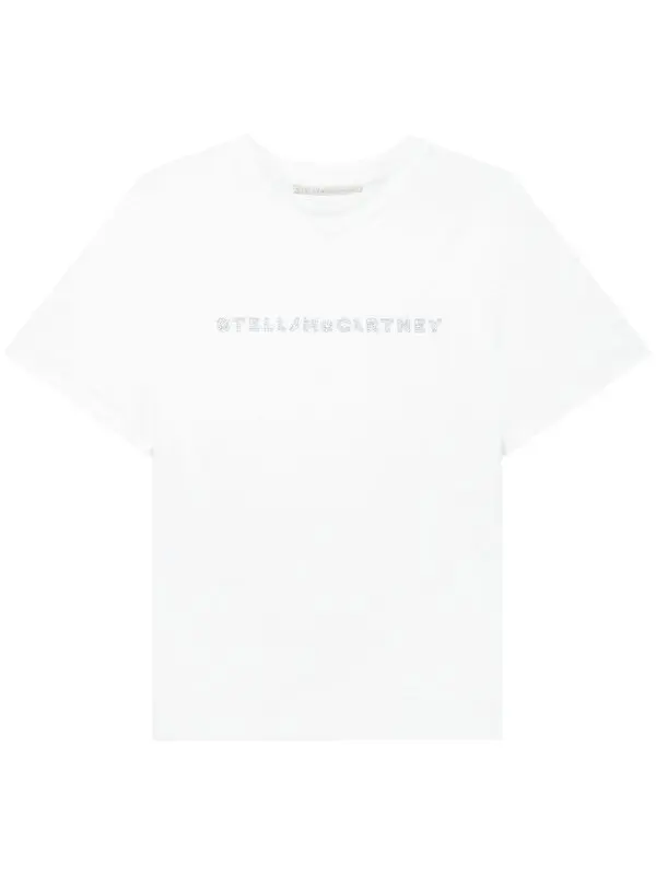 Stella McCartney Crystal-embellished Logo T-shirt - White
