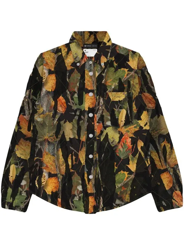 PURPLE BRAND P313 Drip Camo Quilted Shirt Jacket