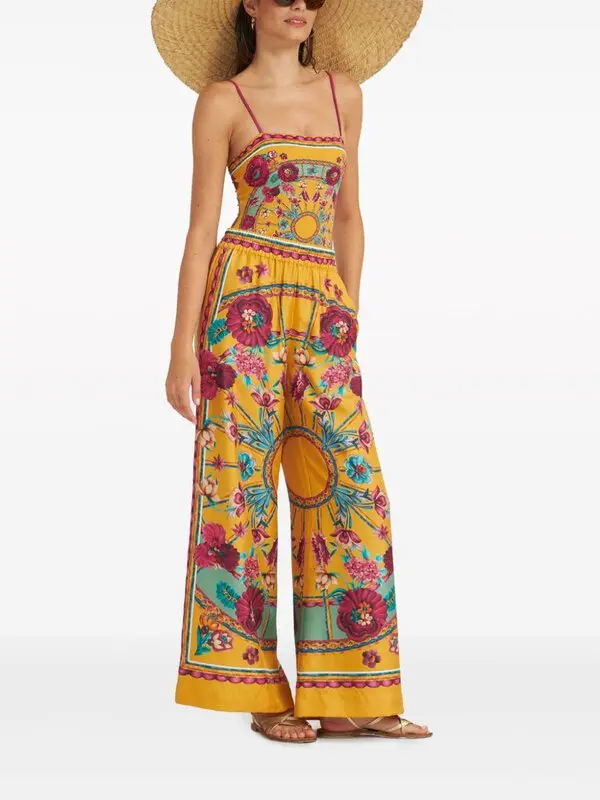 La DoubleJ Graphic-print Silk Palazzo Pants