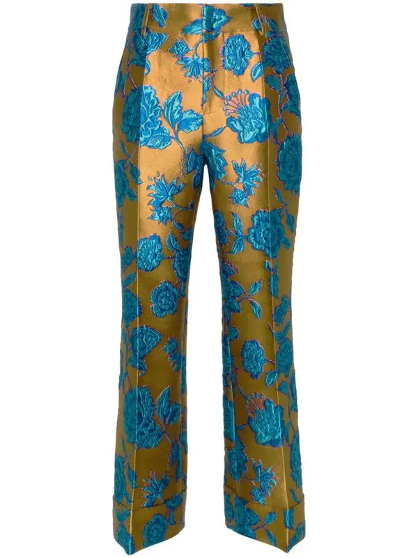 La DoubleJ Hendrix Jacquard Tailored Trousers - Gold