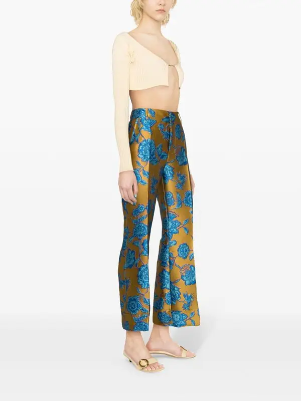 La DoubleJ Hendrix Jacquard Tailored Trousers - Gold