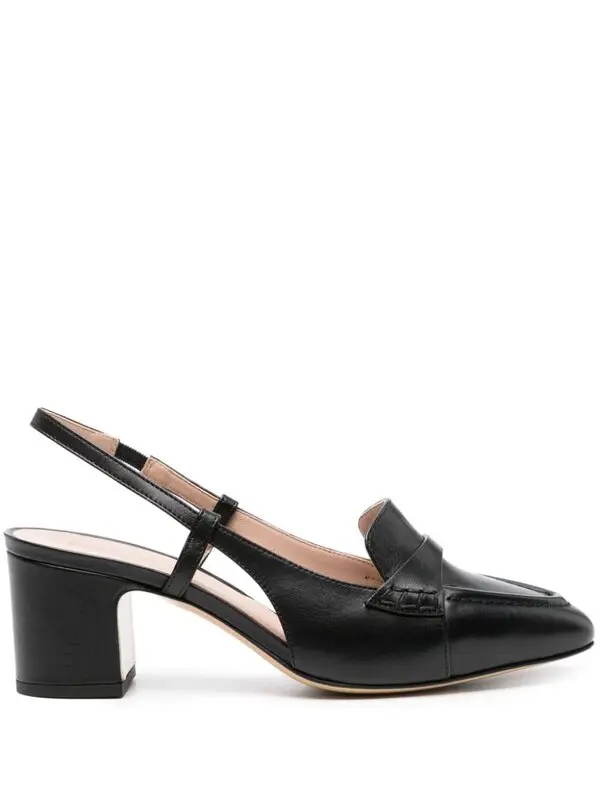 SCAROSSO Bianca 60mm Leather Pumps - Black