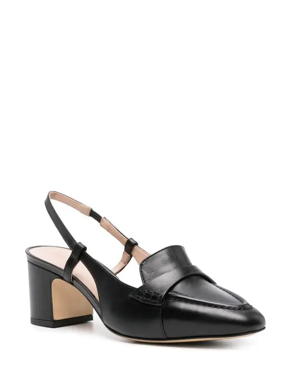 SCAROSSO Bianca 60mm Leather Pumps - Black