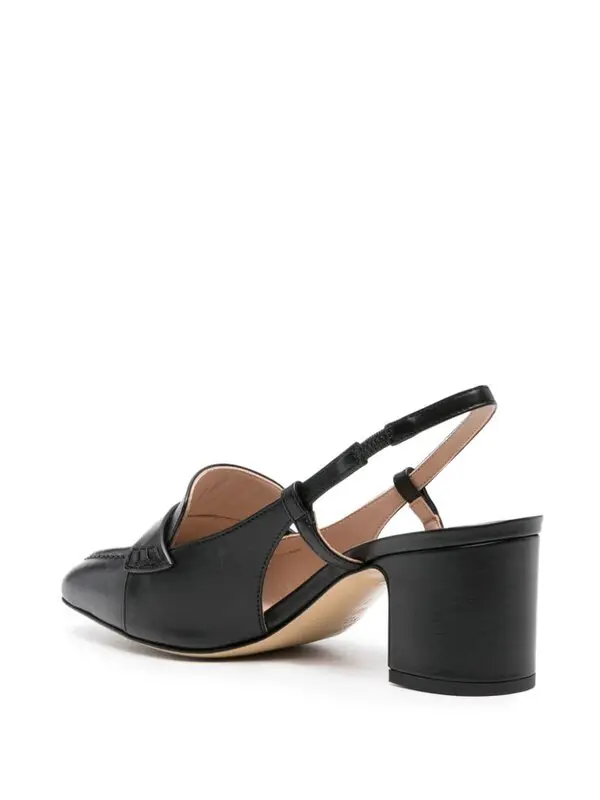 SCAROSSO Bianca 60mm Leather Pumps - Black
