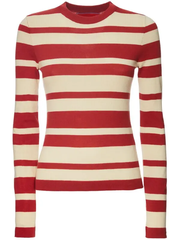 La DoubleJ Striped Cotton-cashmere Jumper - Neutrals